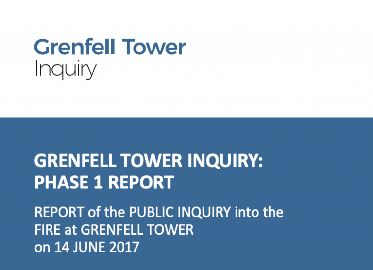Government Report on Grenfell Inquiry Phase 1 - A welcome report!